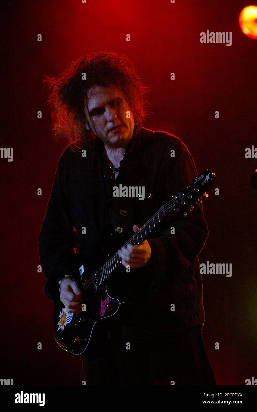 Robert Smith's band The Cure performing live in concert at Sydney ...