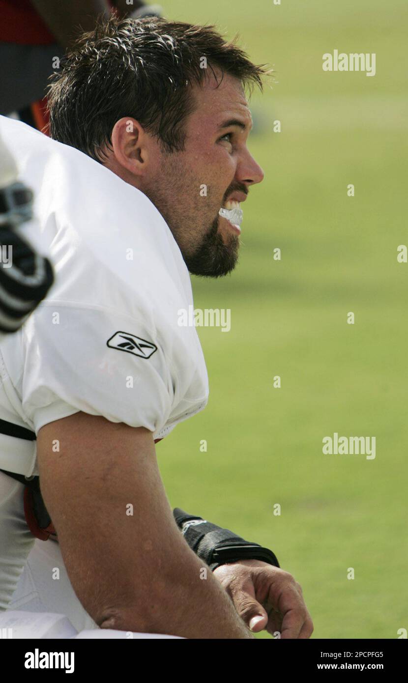 Tampa Bay Buccaneers Mike Alstott watches from the sidelines during ...