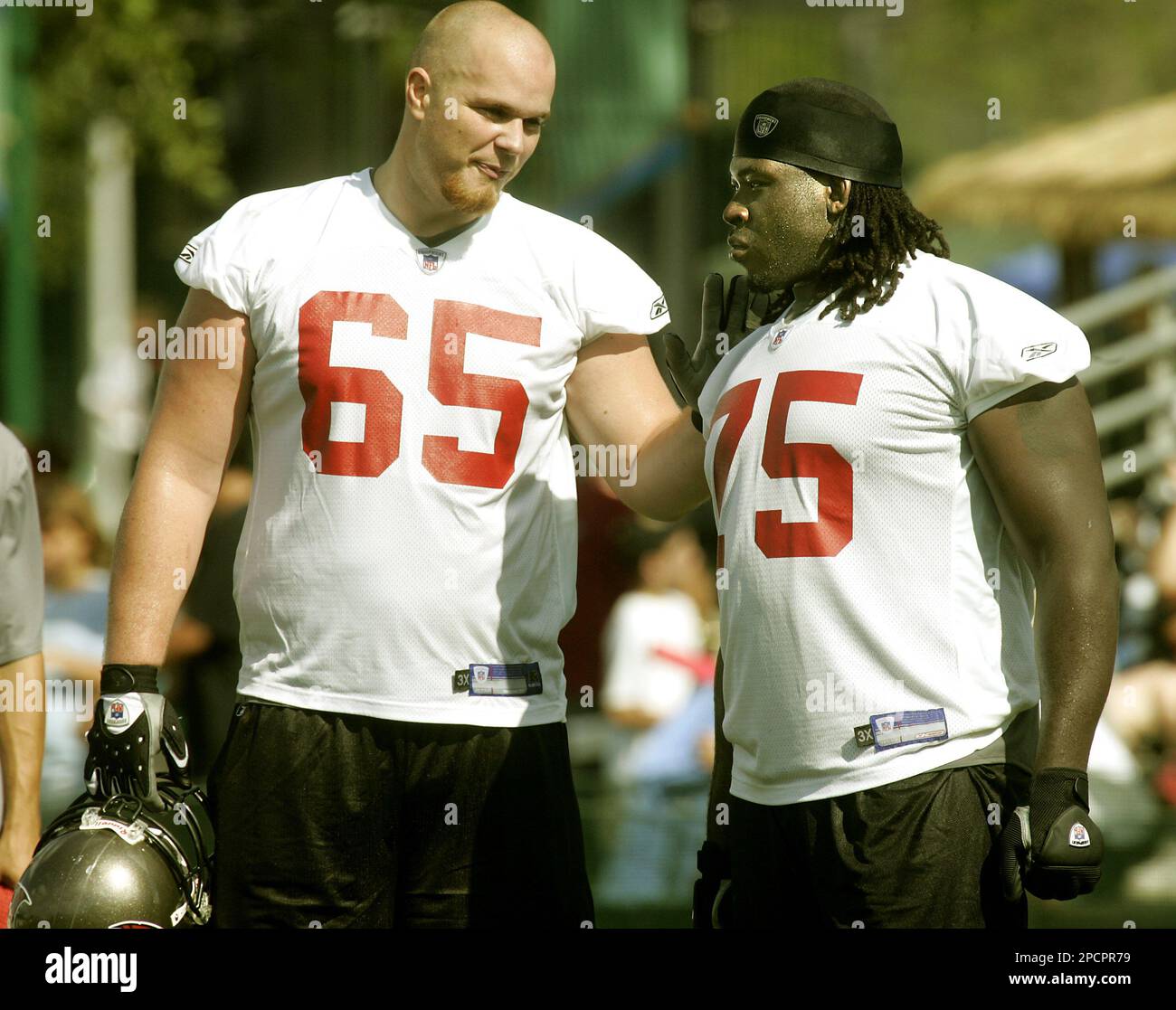 Tampa Bay Buccaneers rookies Jeremy Trueblood (65) and Davin Joseph (75 ...