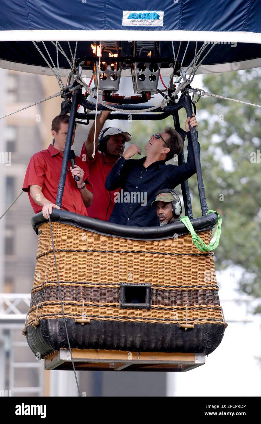 Huey Lewis of Huey Lewis and the News takes a hot air balloon ride in ...