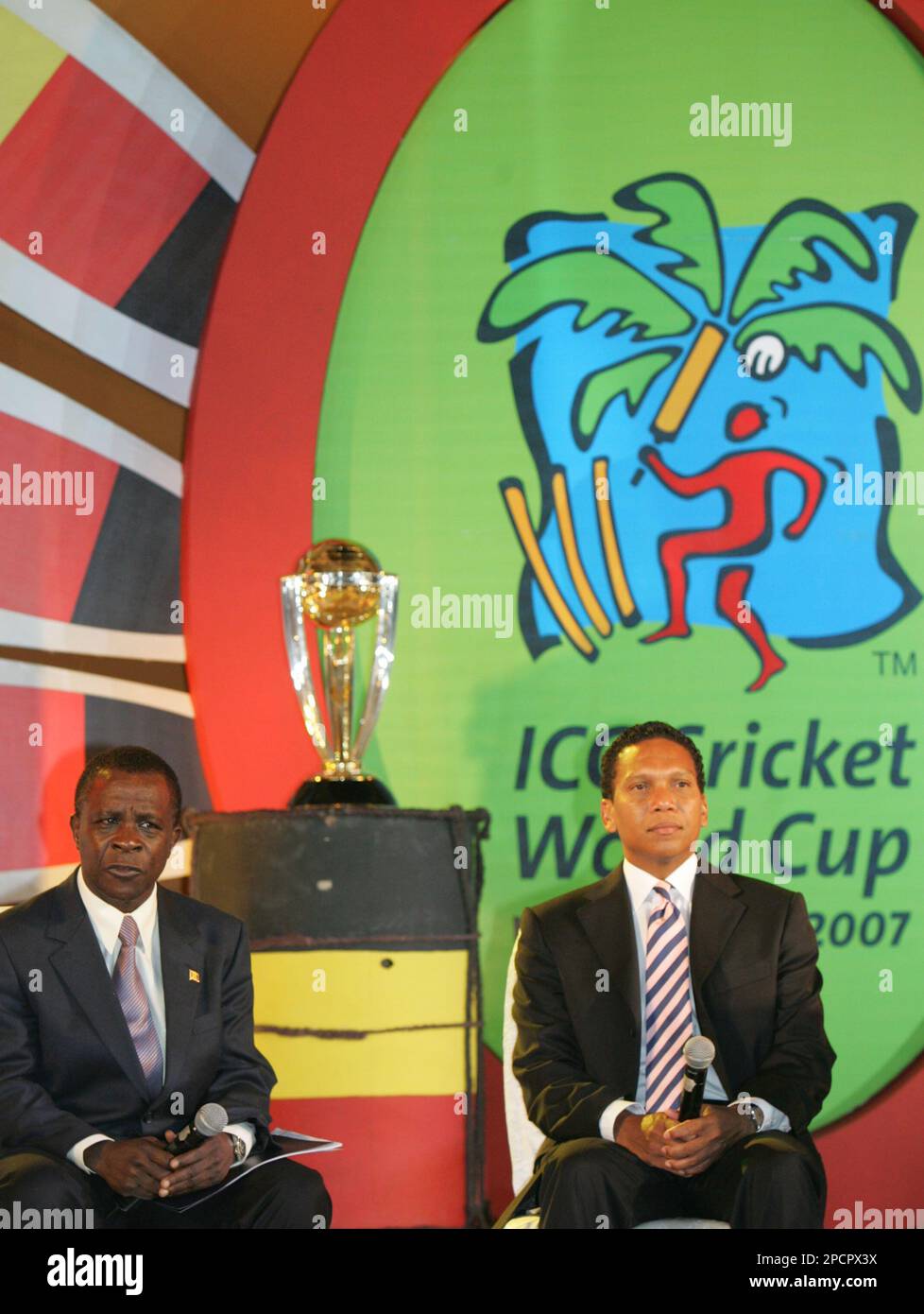 Prime Minister of Grenada Keith Mitchell, left and Chief Executive ...
