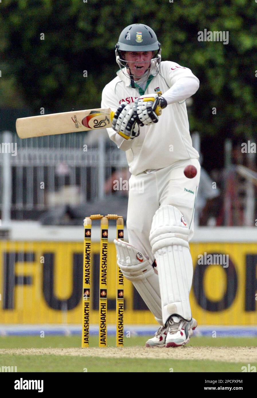 South African batsman AB de Villiers plays a shot during the first day ...