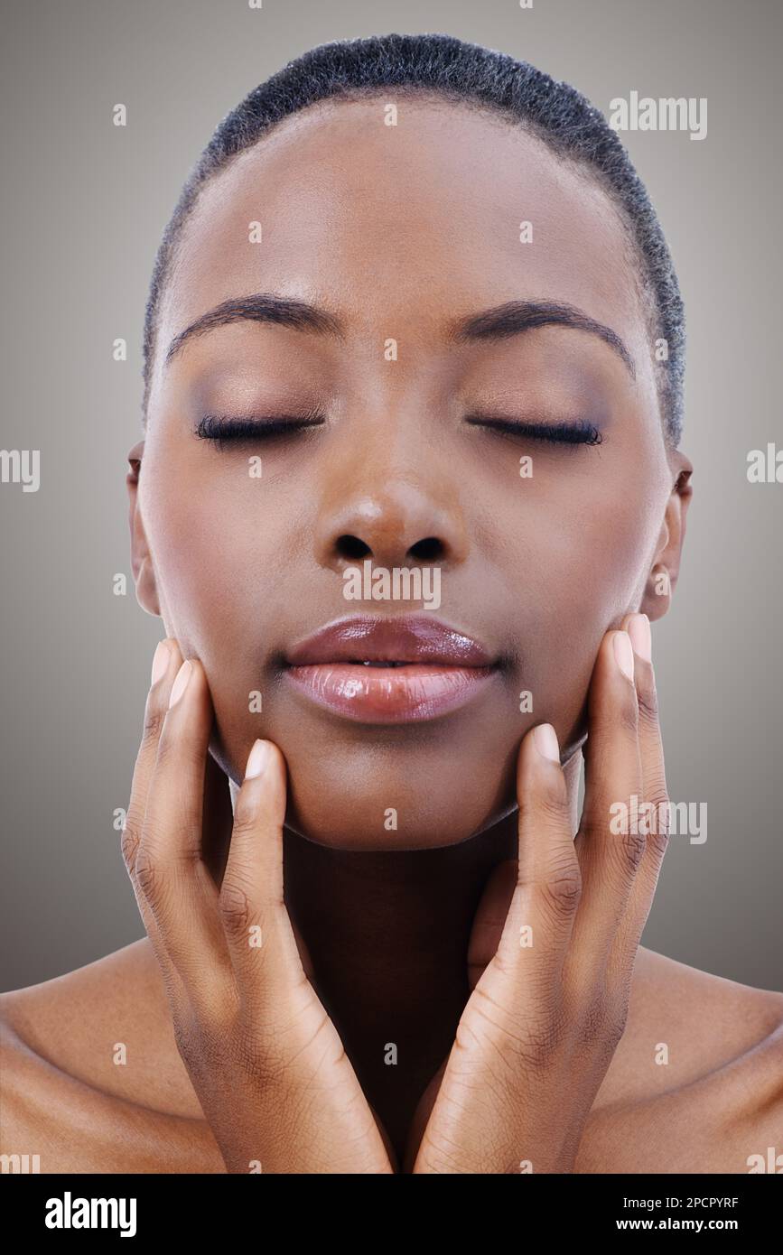 Feeling the soft texture of her skin -Skin Products. A beautiful young ...