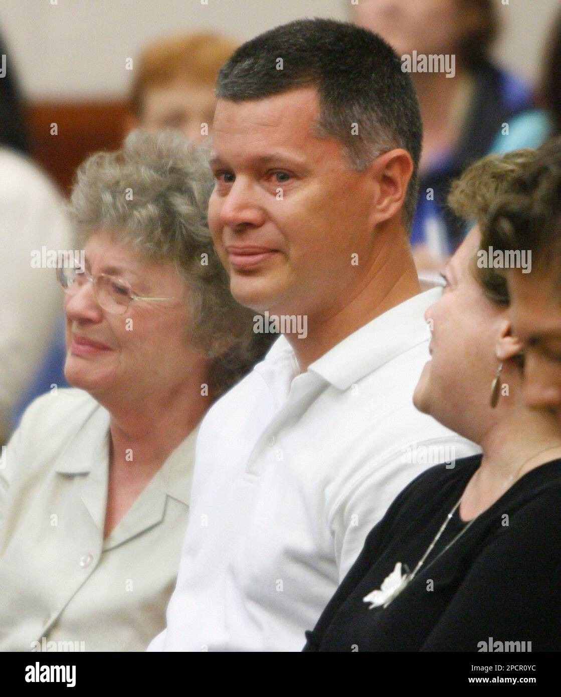 Russell Yates, ex-husband of Andrea Pia Yates, reacts as the verdict in ...