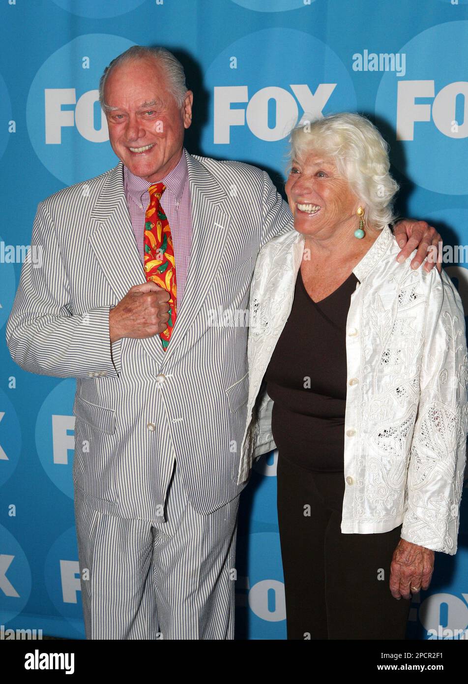 Larry Hagman, left, of "Nip/Tuck," and his wife Maj Axelsson, right ...