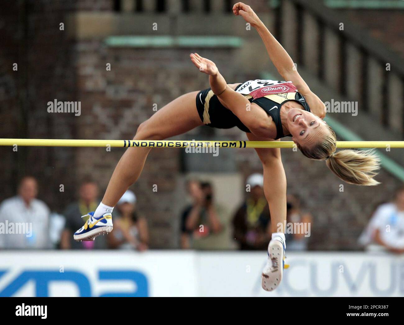Kajsa Bergqvist of Sweden wins the Women's High Jump competition and ...