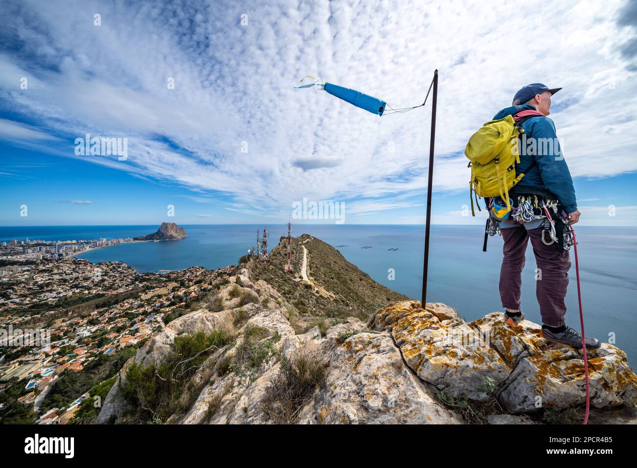 Rock climbing in Calp, Alicante, Spain Stock Photo - Alamy