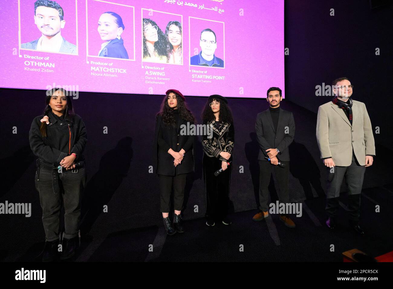 Paris, France. 13th Mar, 2023. Noura Alimam, Raneem and Dana Elmorendes ...