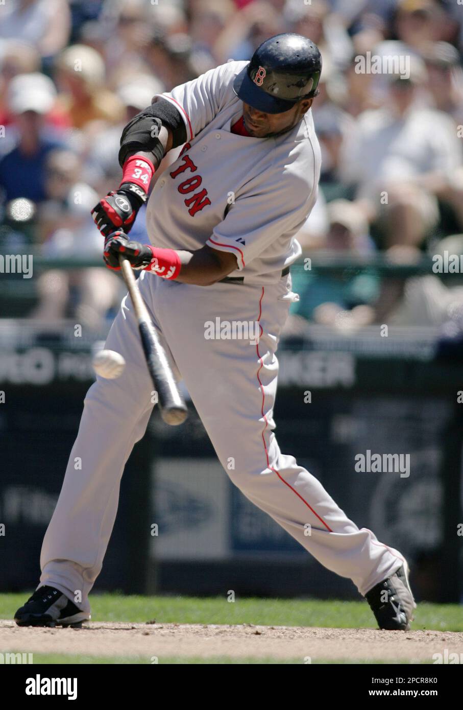 Boston Red Sox's David Ortiz hits an RBI double against the Seattle ...