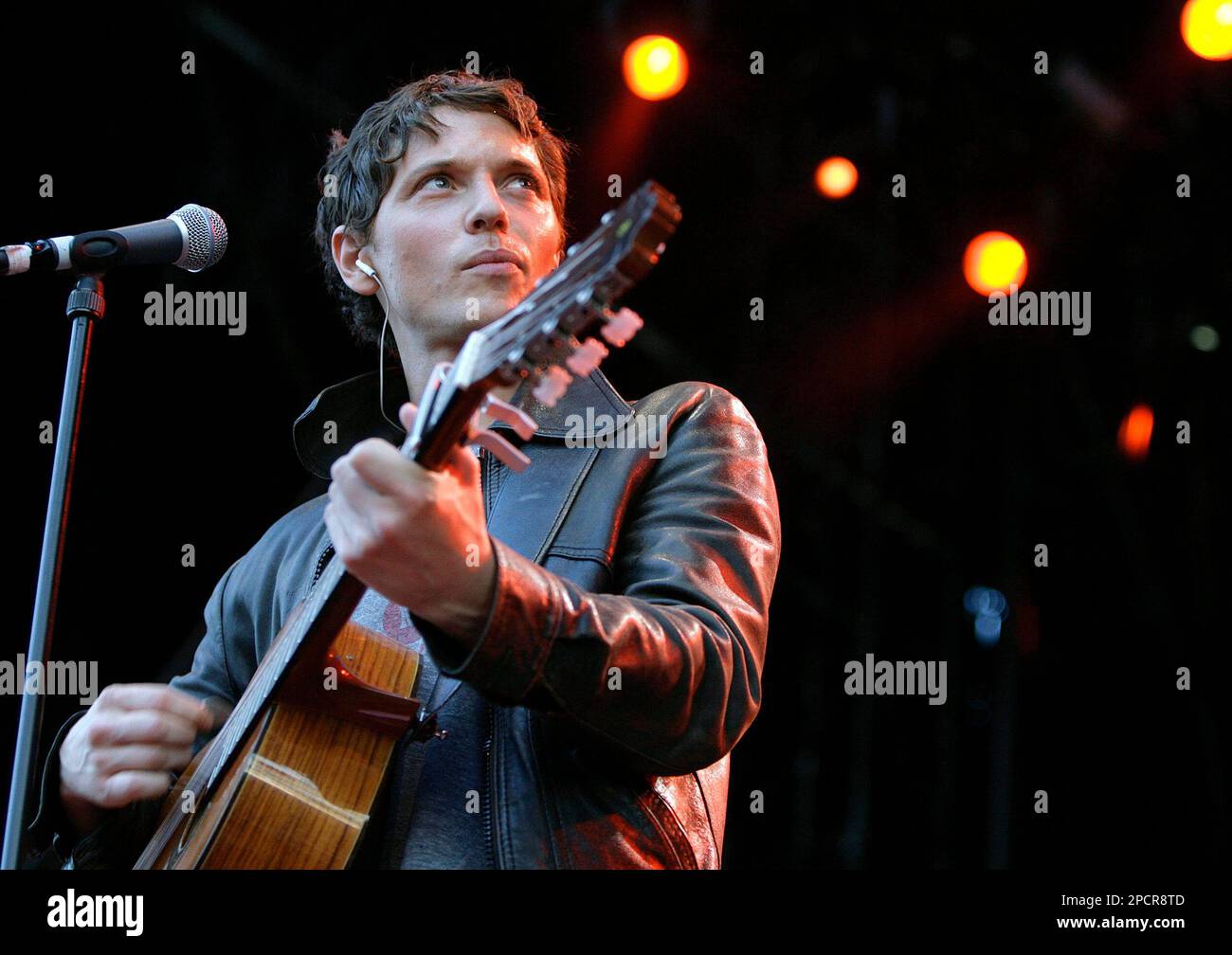 French singer Raphael performs on the main stage during the Paleo ...