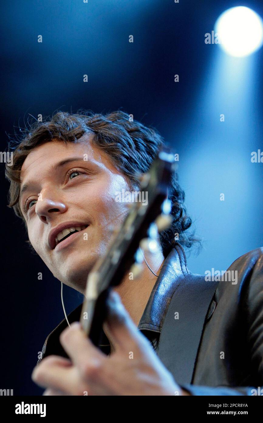 French singer Raphael performs on the main stage during the Paleo ...