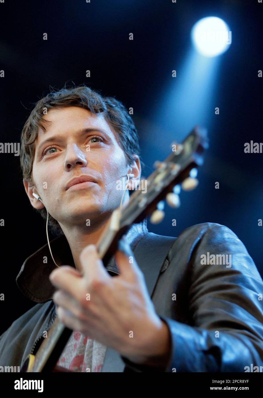 French singer Raphael performs on the main stage during the Paleo ...