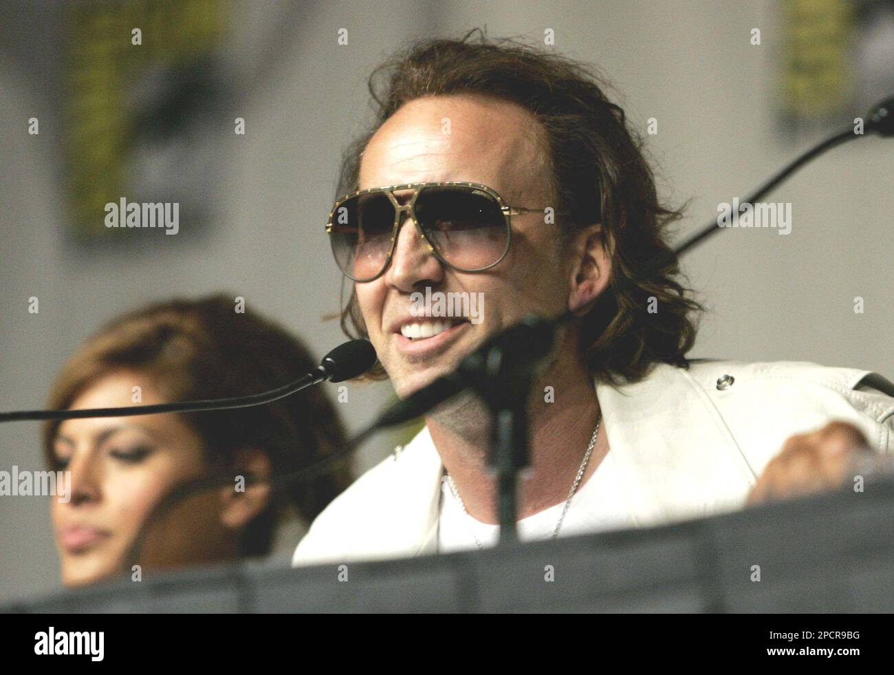 Actor Nicolas Cage, right, and Eva Mendez promote their new movie ...