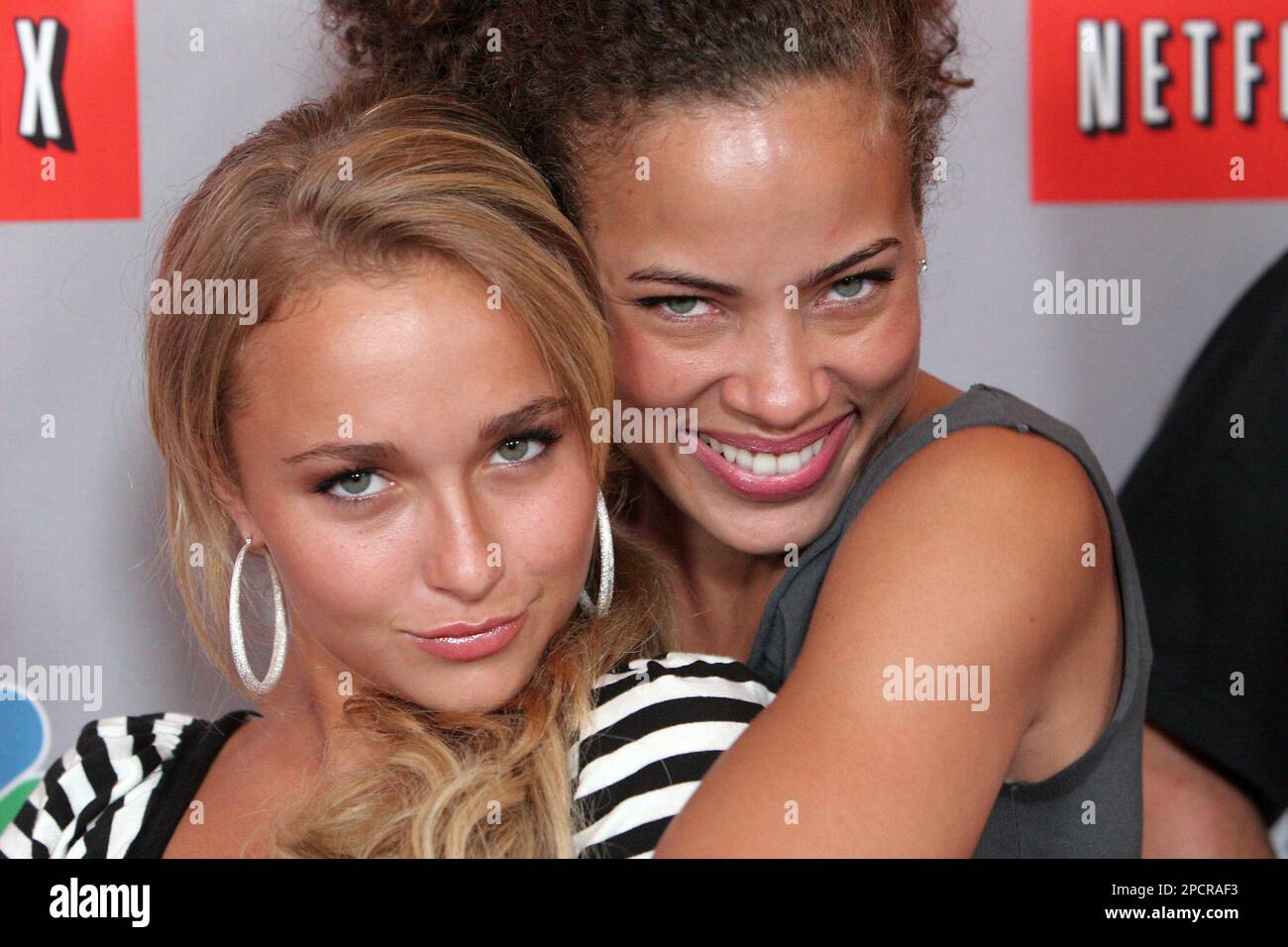 Hayden Panettiere, left, and Tawney Cypress, right, of "Heroes," pose ...