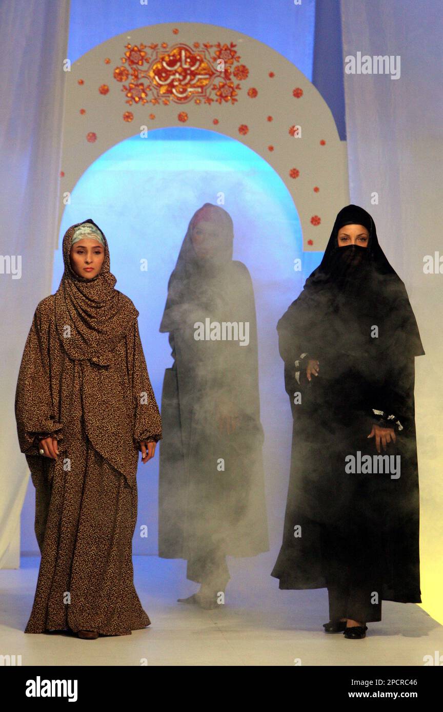 Models wear Islamic dress created by Iranian designers at a fashion ...