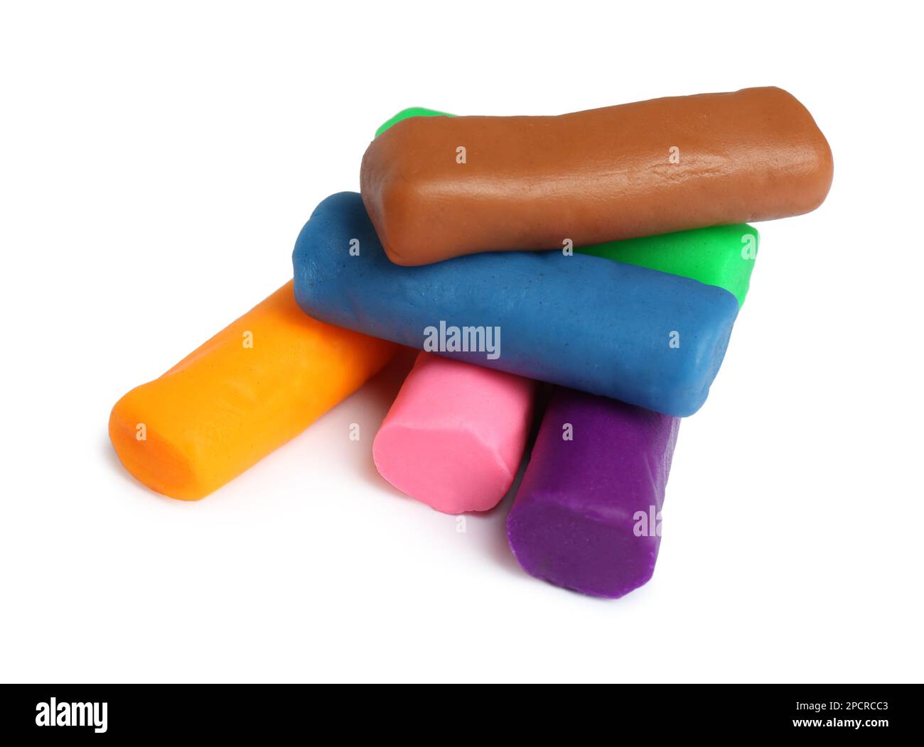 Different color play dough on white background Stock Photo - Alamy