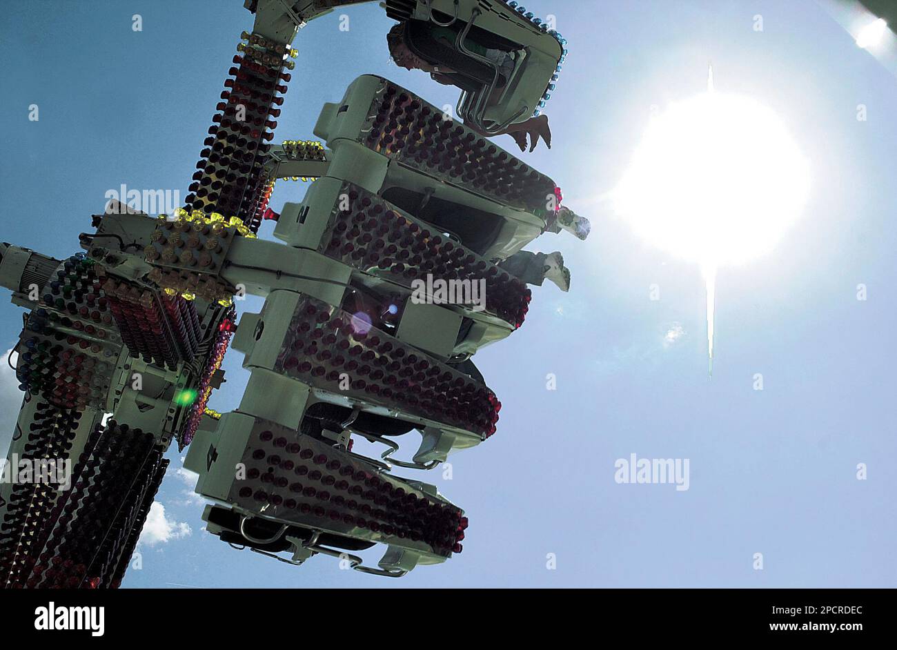 The Spin Out ride takes riders high into the sky Friday, July, 21, 2006 ...