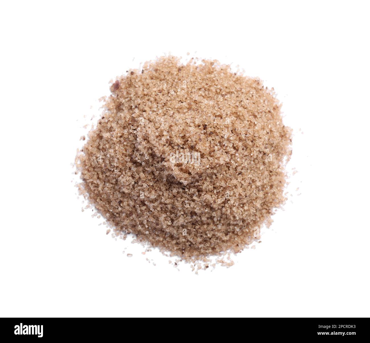 Heap of brown salt on white background, top view Stock Photo - Alamy