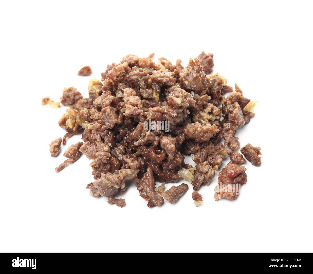 Pile of fried minced meat on white background Stock Photo - Alamy
