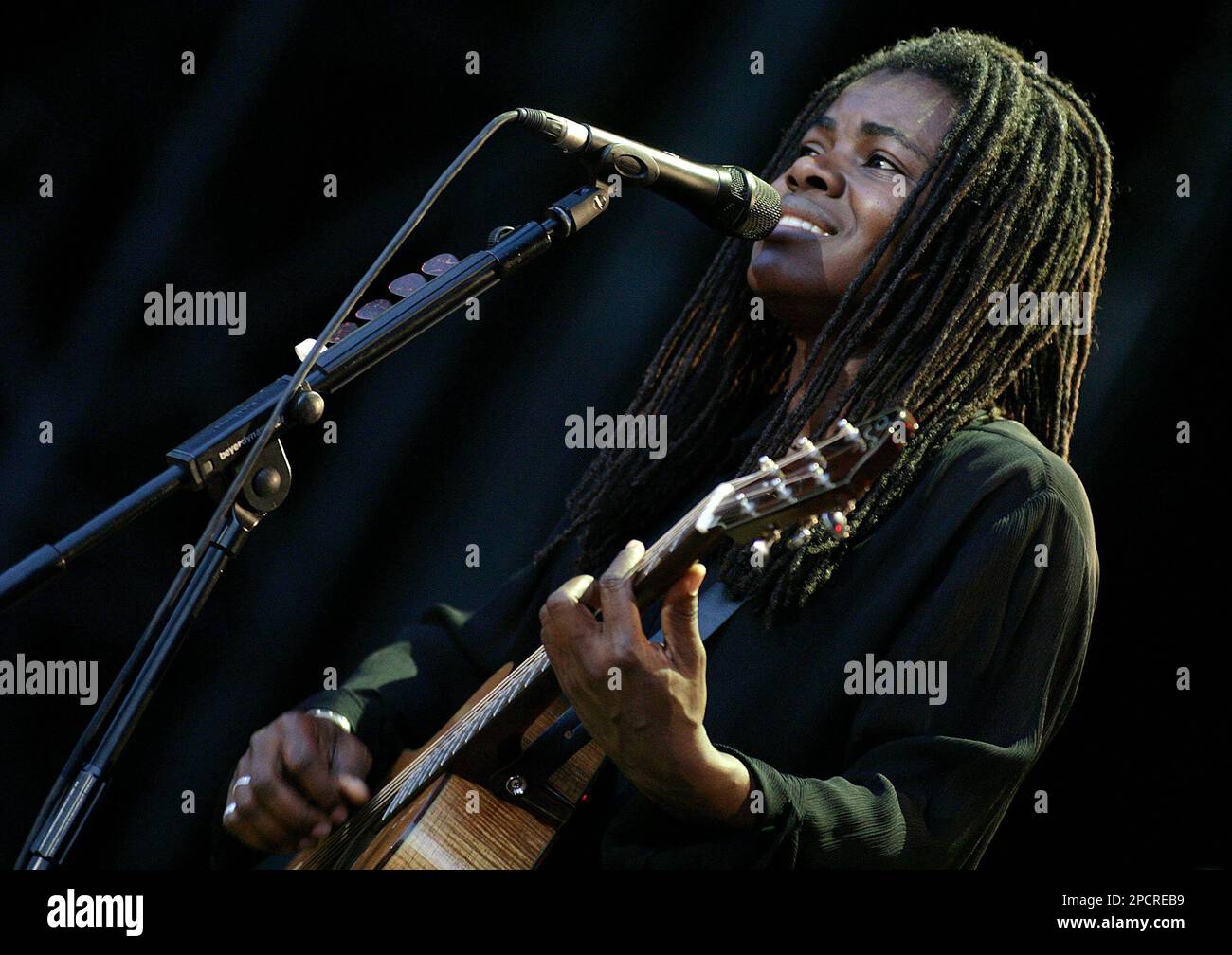 US singer and musician Tracy Chapman performs on the main stage, during ...