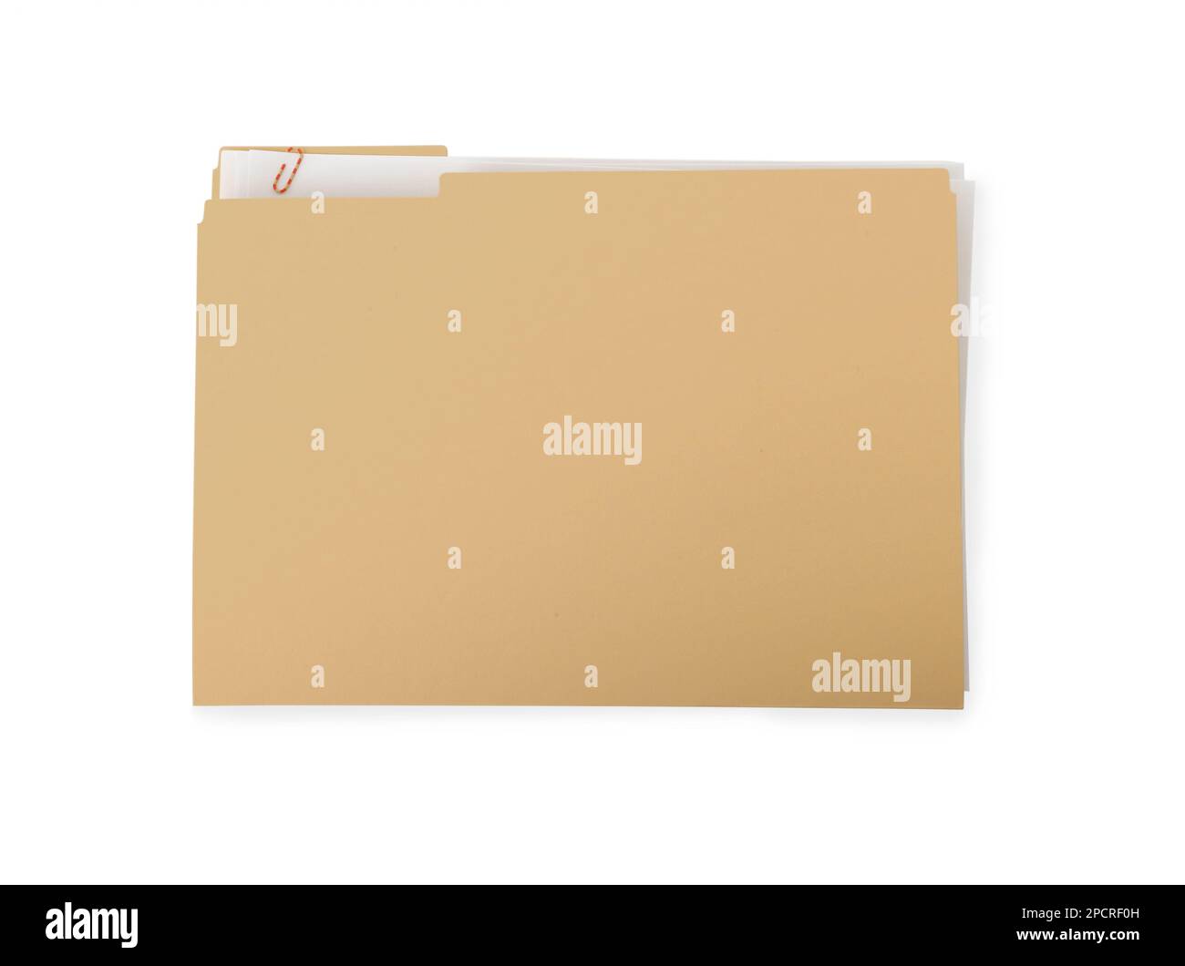 Yellow file with documents isolated on white, top view Stock Photo - Alamy