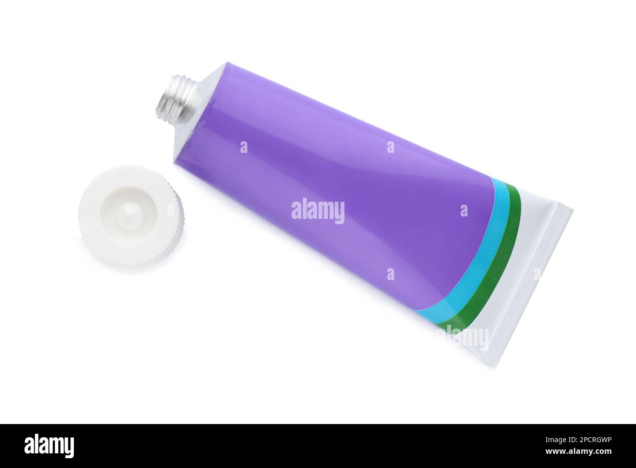 Open tube of ointment isolated on white, top view Stock Photo - Alamy