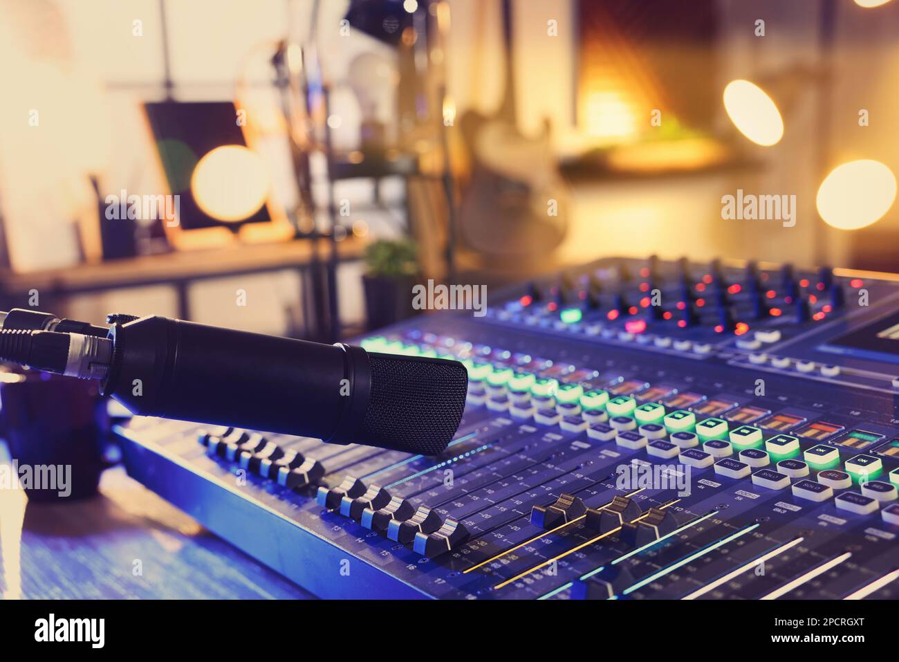 Microphone over professional mixing hi-res stock photography and images ...