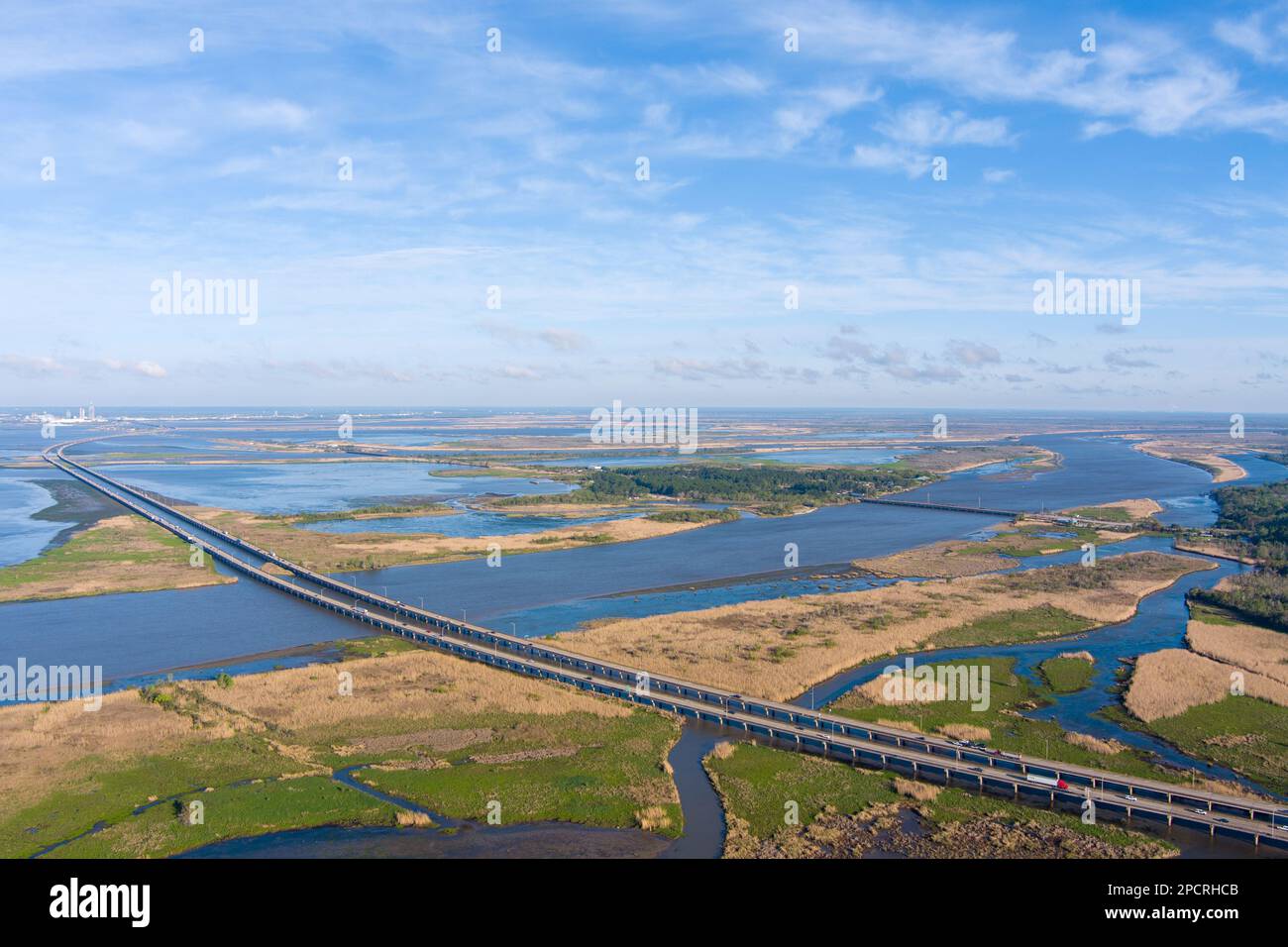 Aerial view of Mobile Bay in March Stock Photo - Alamy