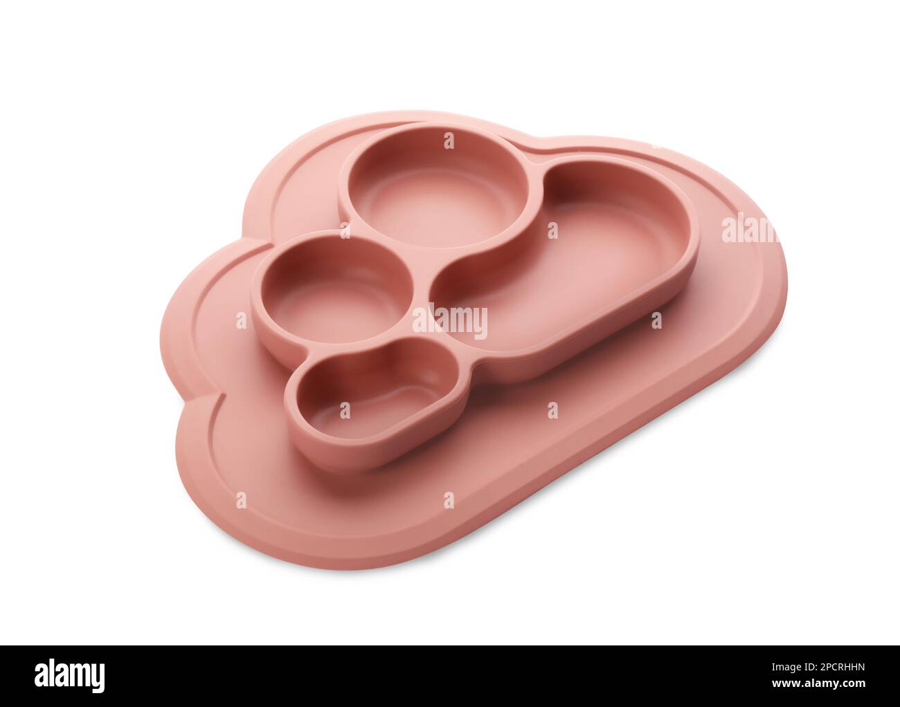 Plastic section plate isolated on white. Serving baby food Stock Photo ...