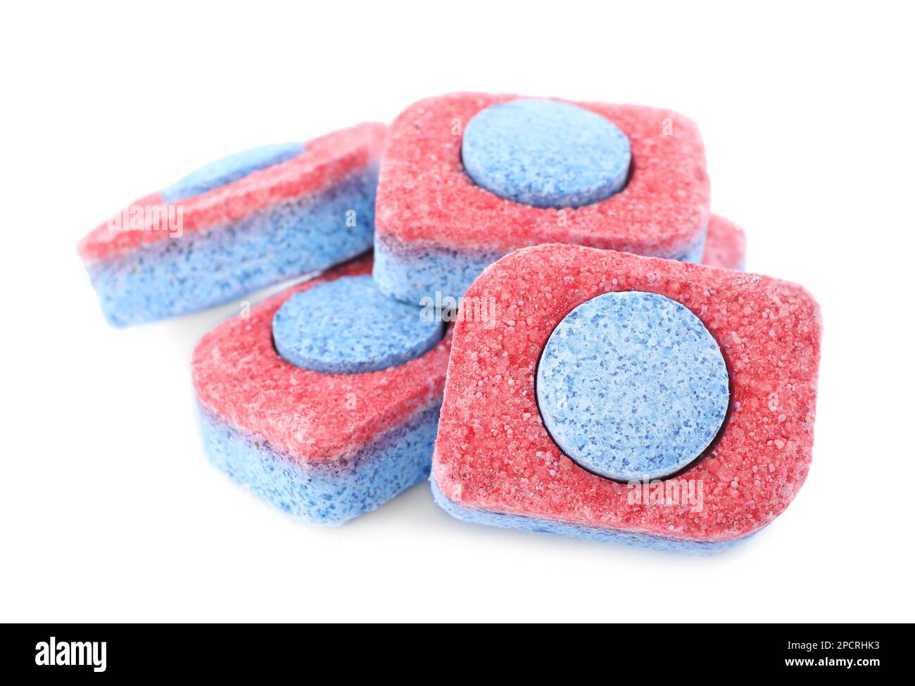 Many dishwasher detergent tablets on white background Stock Photo - Alamy