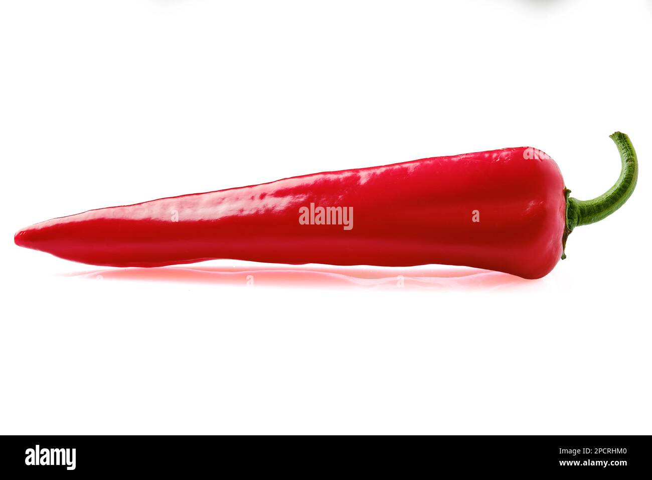 Whole red bell pepper capia isolated on white background Stock Photo ...