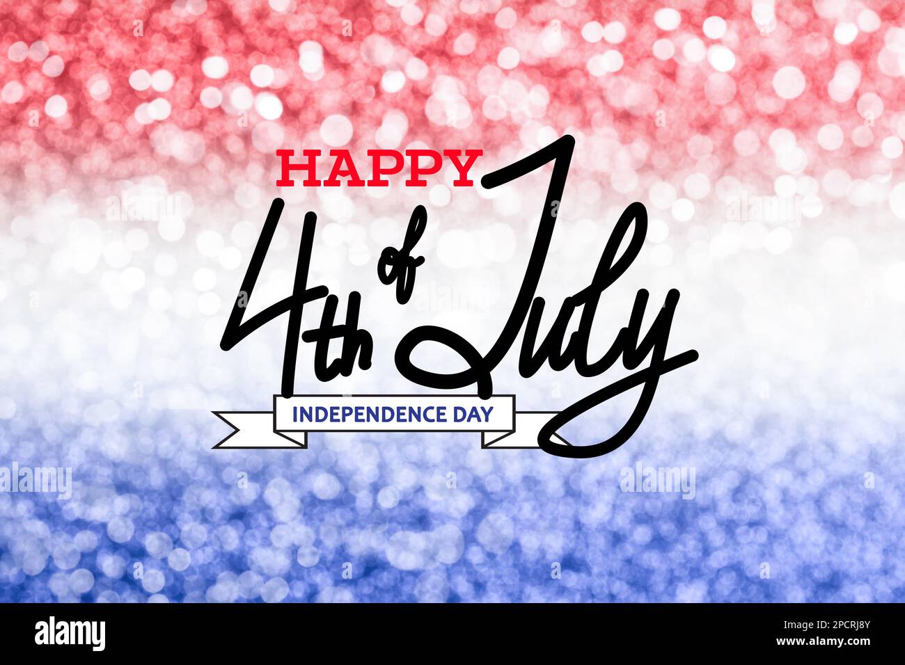 4th of July - USA Independence Day. Blurred view of glitters in colors ...