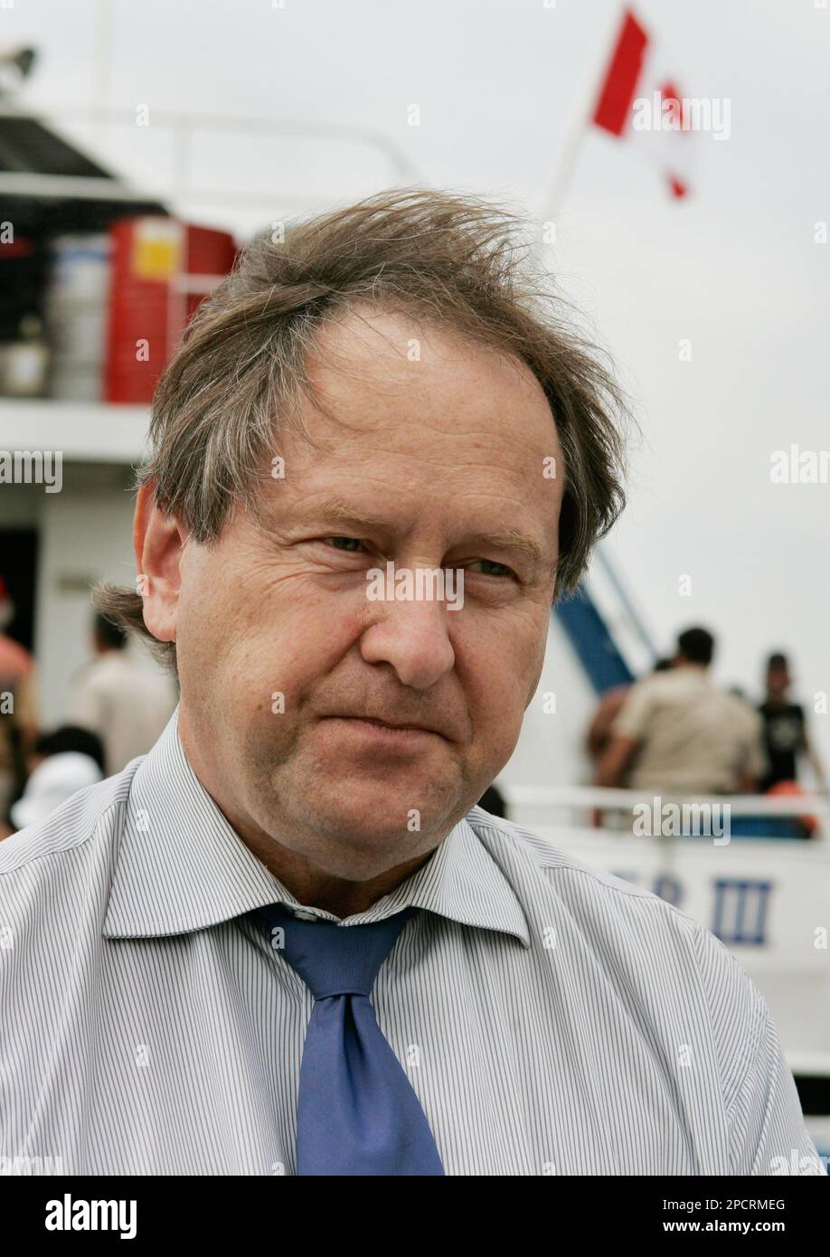 Canadian Ambassador to Lebanon, Louis de Lorimier speaks to the media ...