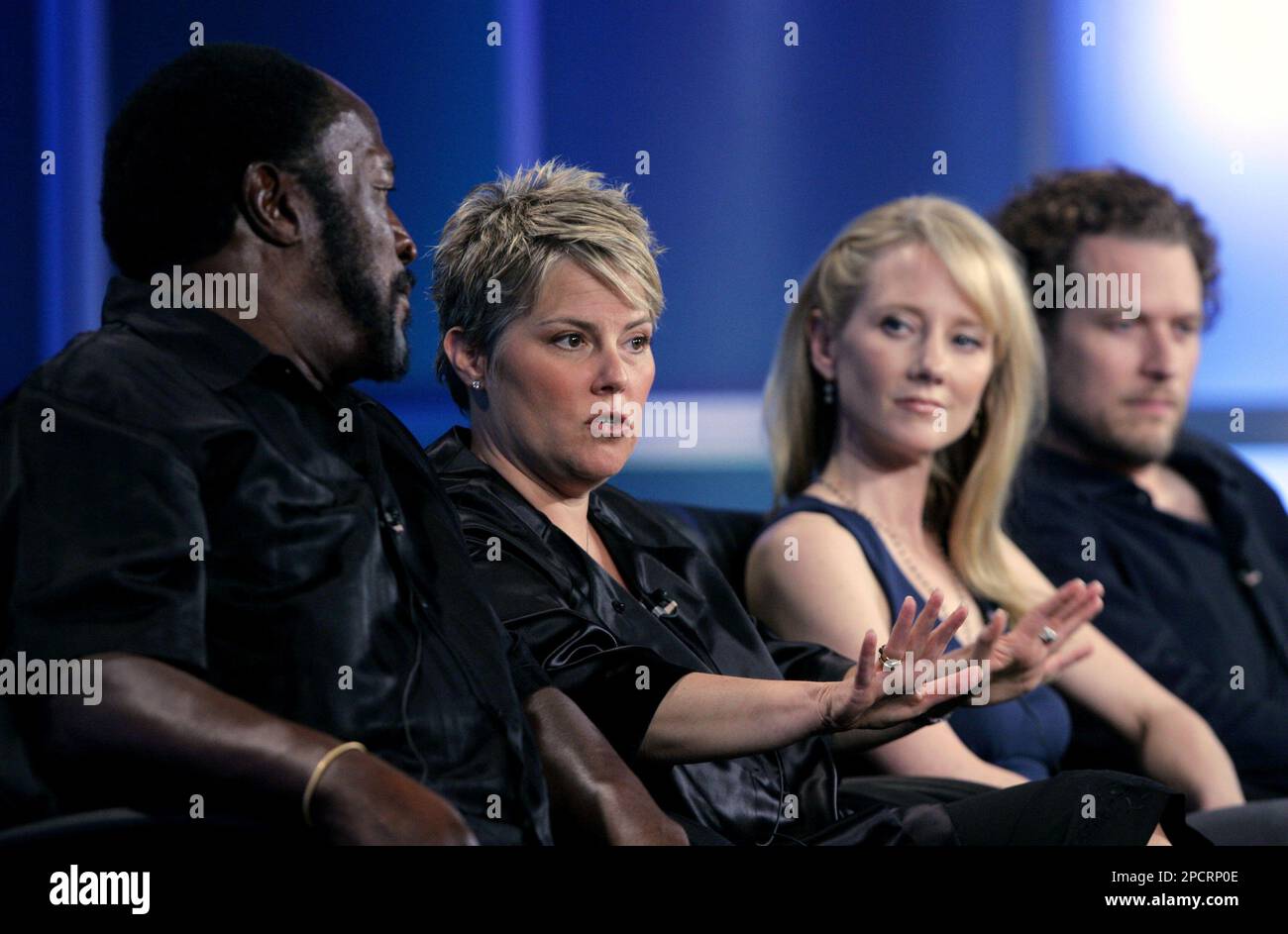 Actor John Amos, left, executive producer Jenny Bicks, and actors Anne ...