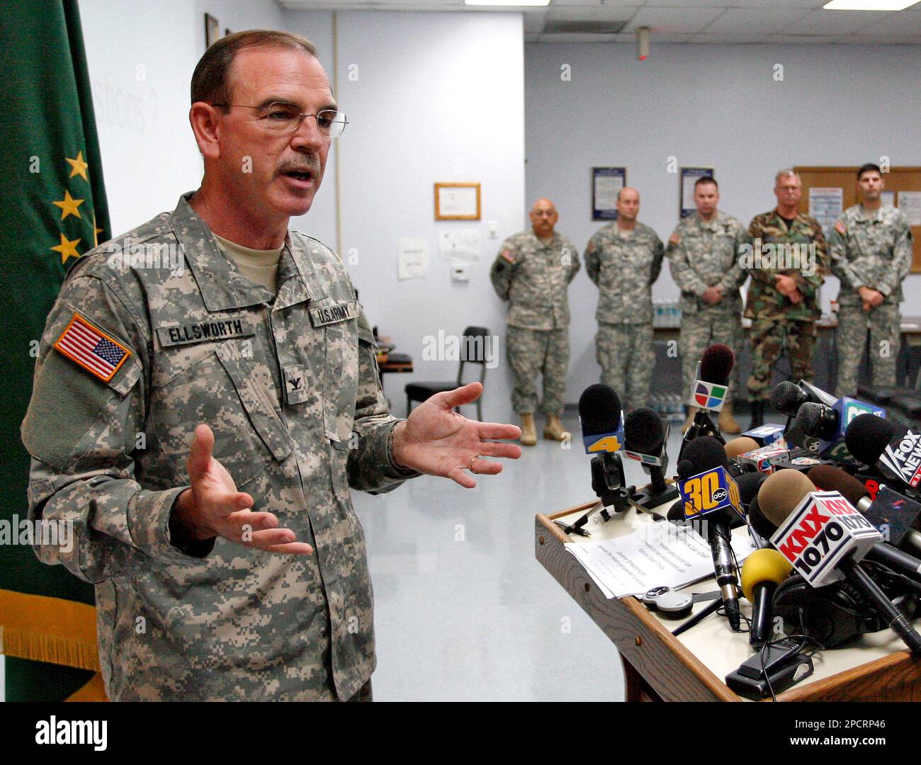 California Army National Guard Col. Kevin Ellsworth, left, speaks ...