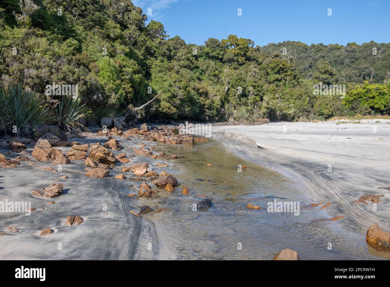 An estuary in Rakiura National park in Stewart island on the South end ...