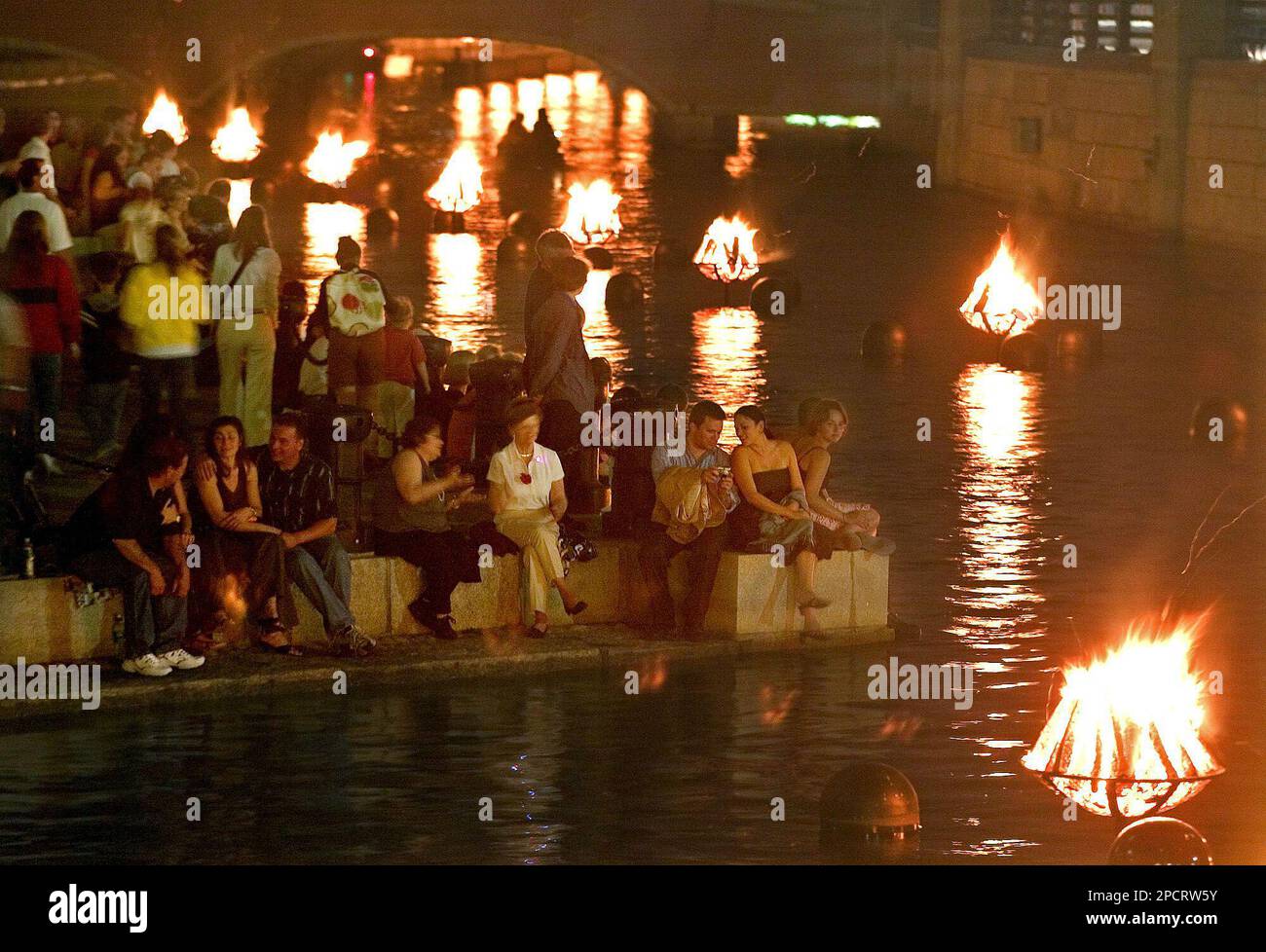 Crowds gather along the riverfront to watch Waterfire, Saturday, May 27 ...