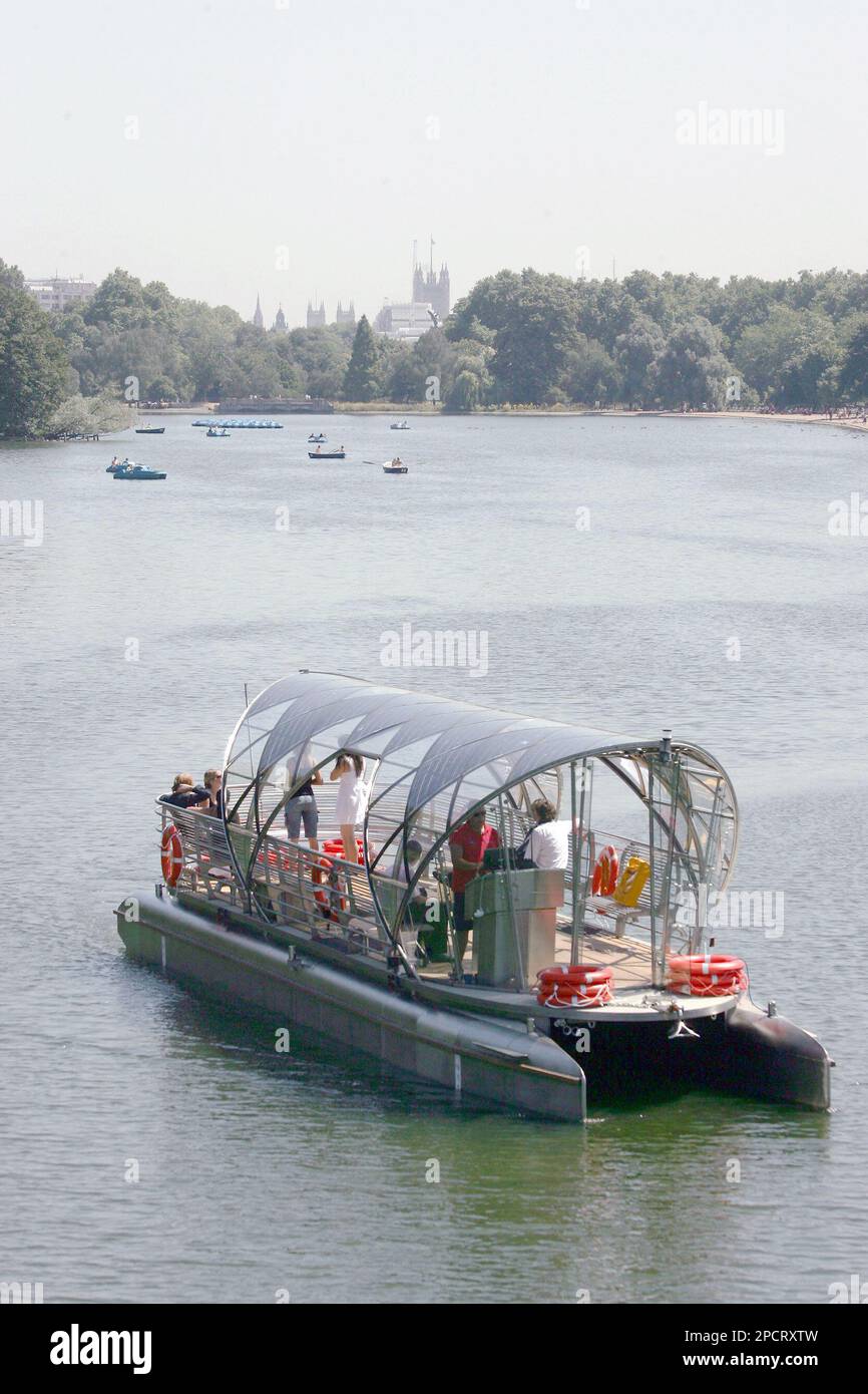 The United Kingdom's biggest solar powered boat "Solarshuttle" cruises ...