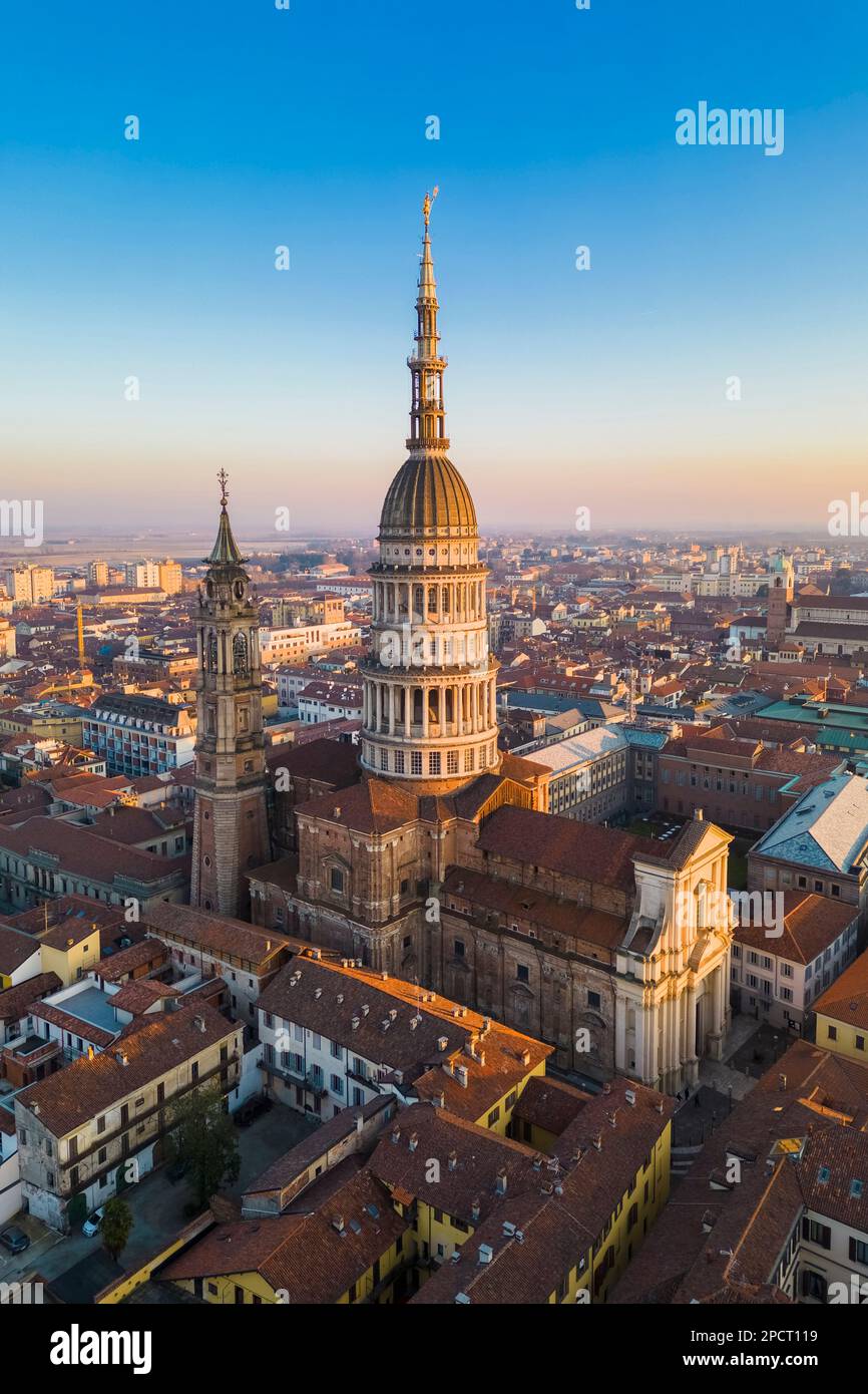 Aerial view of the Antonelli's dome and San Gaudenzio Basilica, at ...