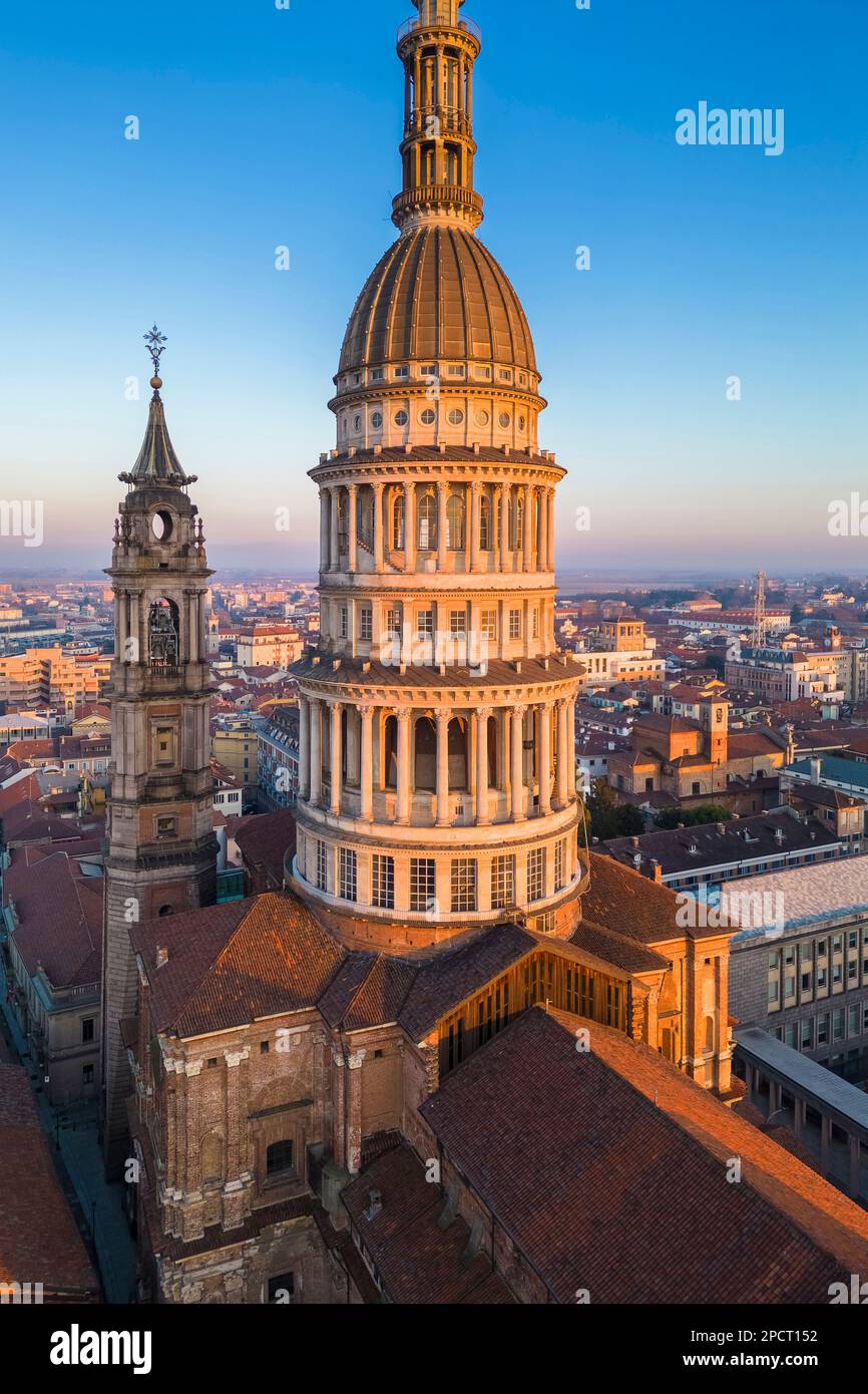 Aerial view of the Antonelli's dome and San Gaudenzio Basilica, at ...