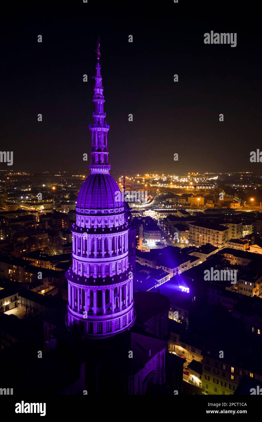 Aerial view of the Antonelli's dome and San Gaudenzio Basilica, at ...