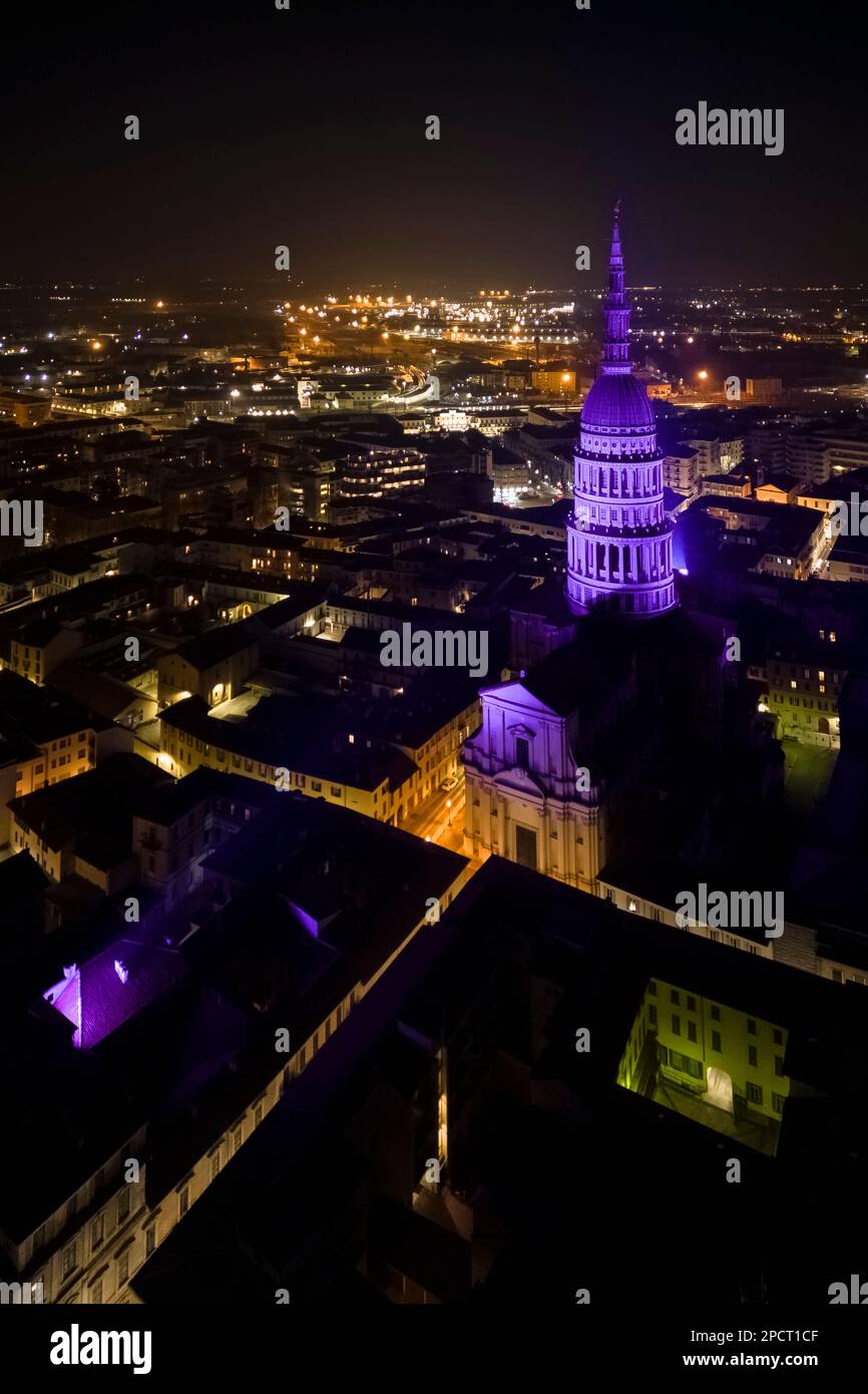 Aerial view of the Antonelli's dome and San Gaudenzio Basilica, at ...