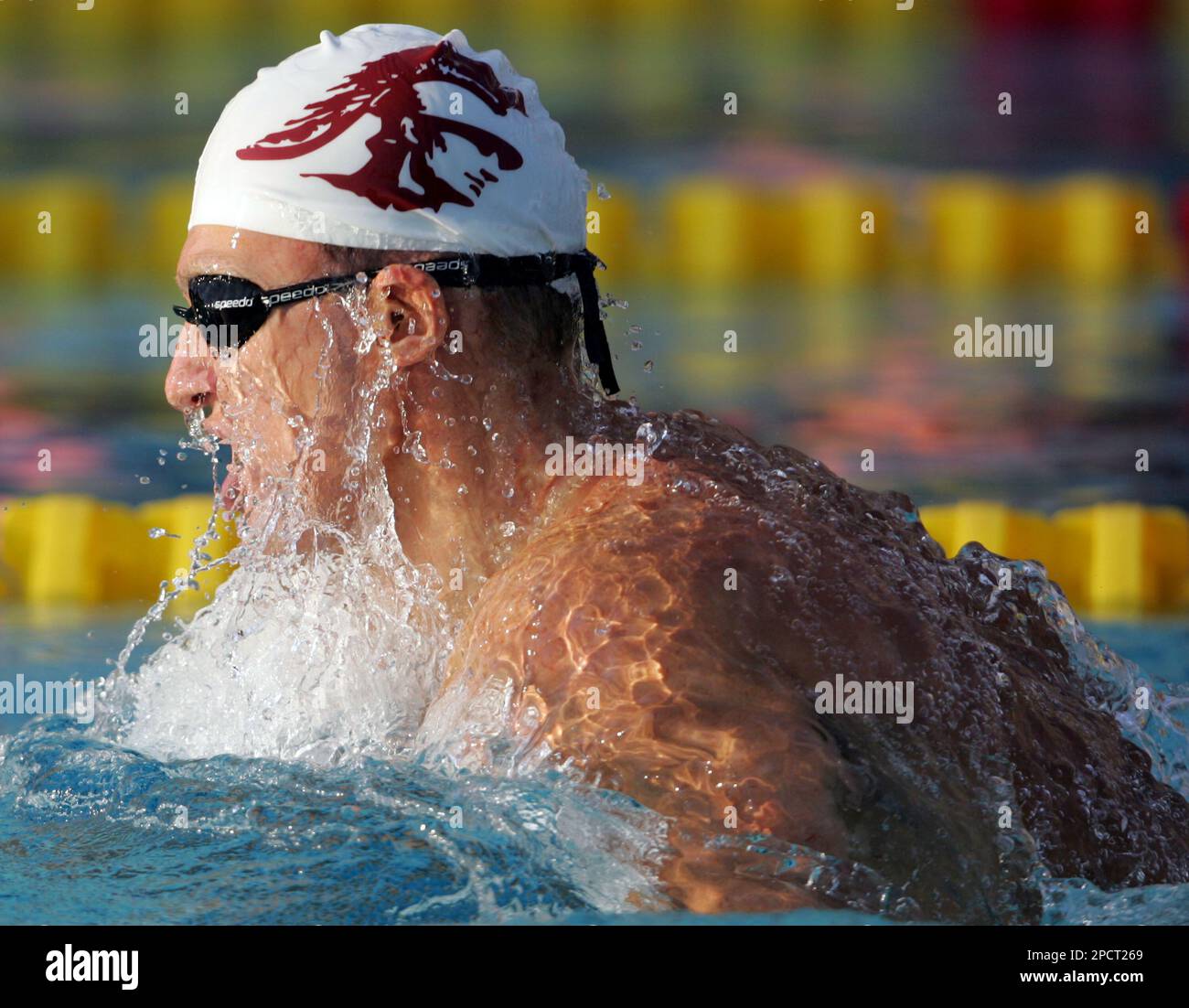 Tamas Kerekjarto of Hungary swims and wins the mens 200 meter ...
