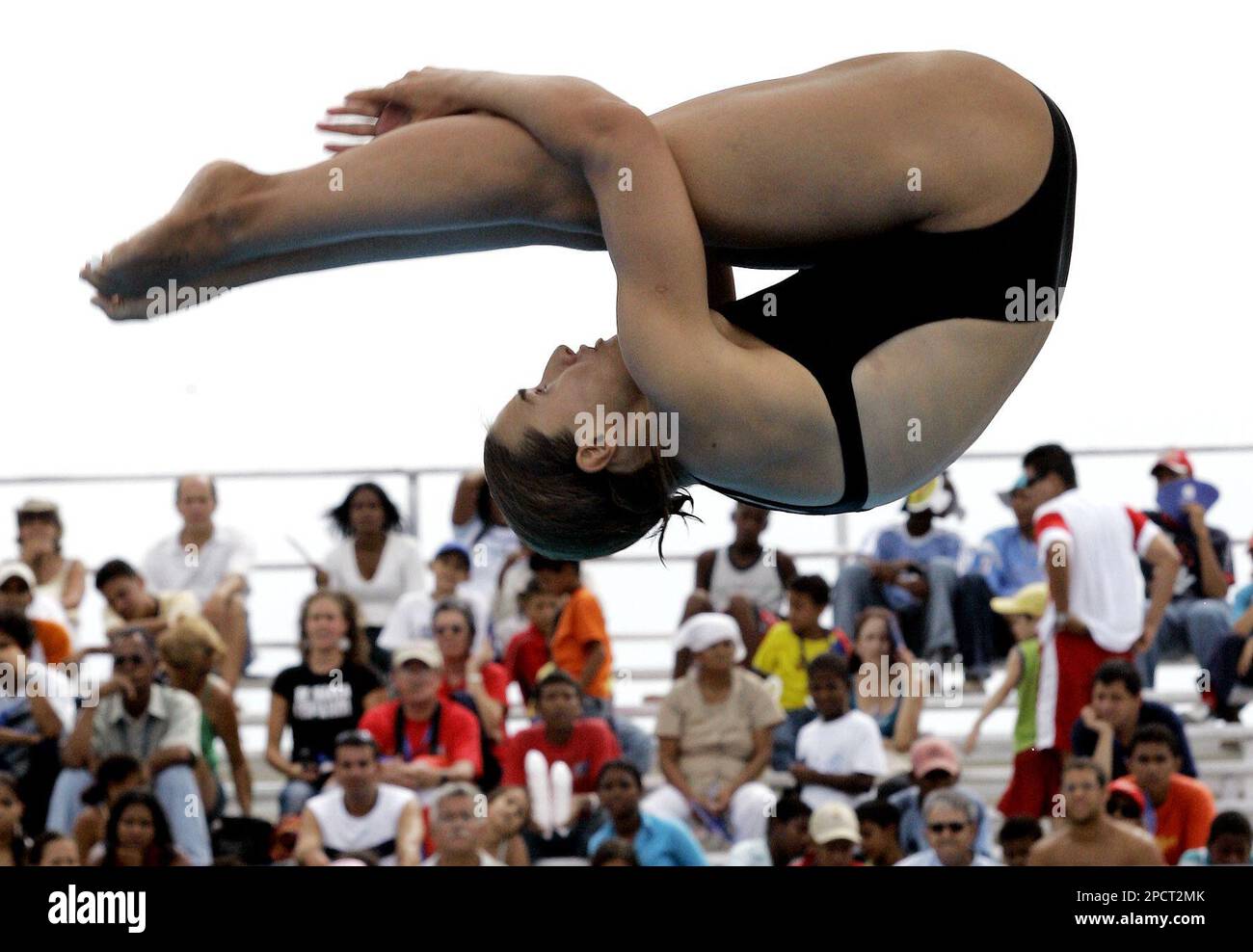 Venezuela's Alejandra Fuentes dives during the women's one-meter ...