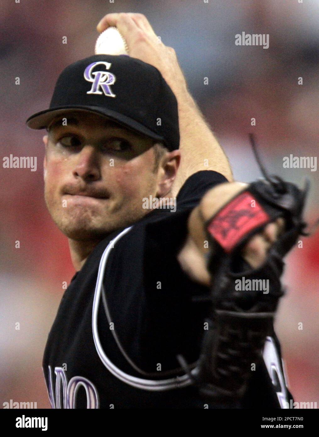 Colorado Rockies pitcher Jason Jennings throws against the Cincinnati ...