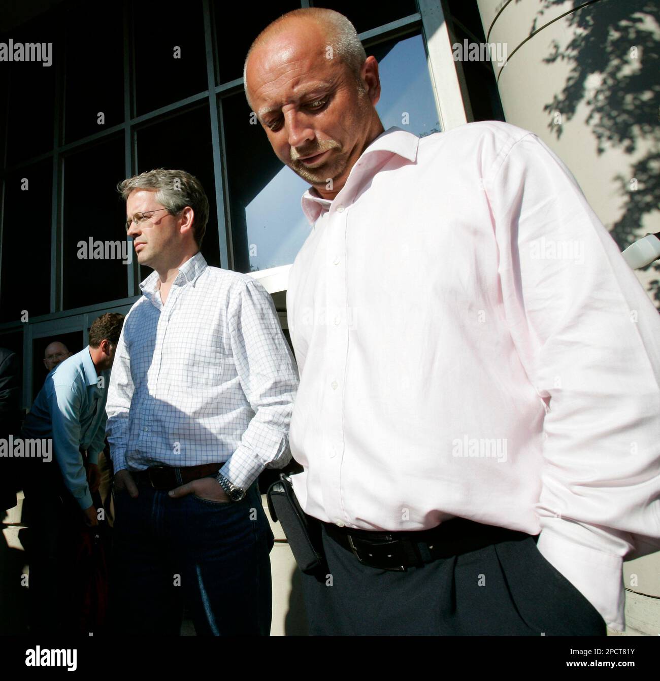 Gary Mulgrew, left, David Bermingham, center, and Giles Darby, right ...