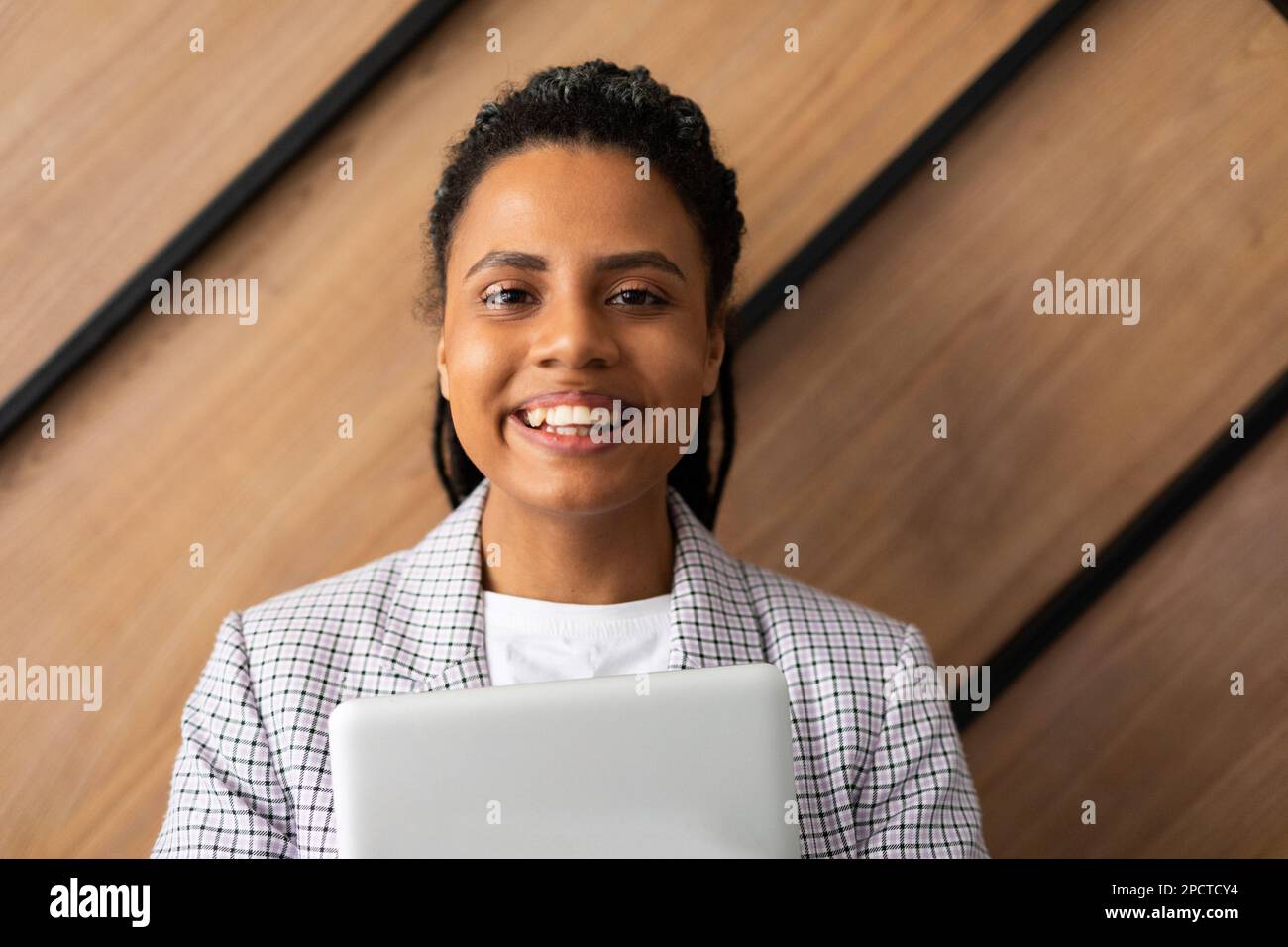 portrait of a successful woman manager in the office of her company ...