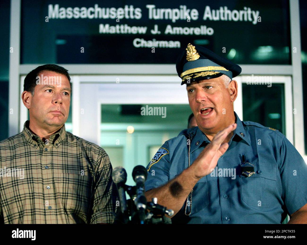 Massachusetts Turpike Authority Chairman Matthew Amorello, left ...