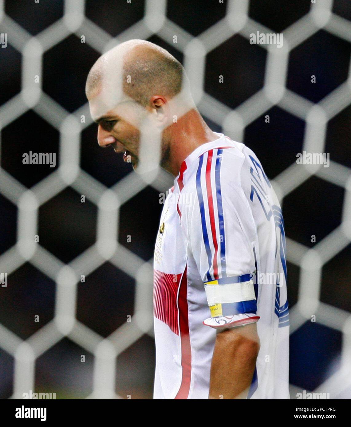France's Zinedine Zidane reacts during extra time in the final of the ...