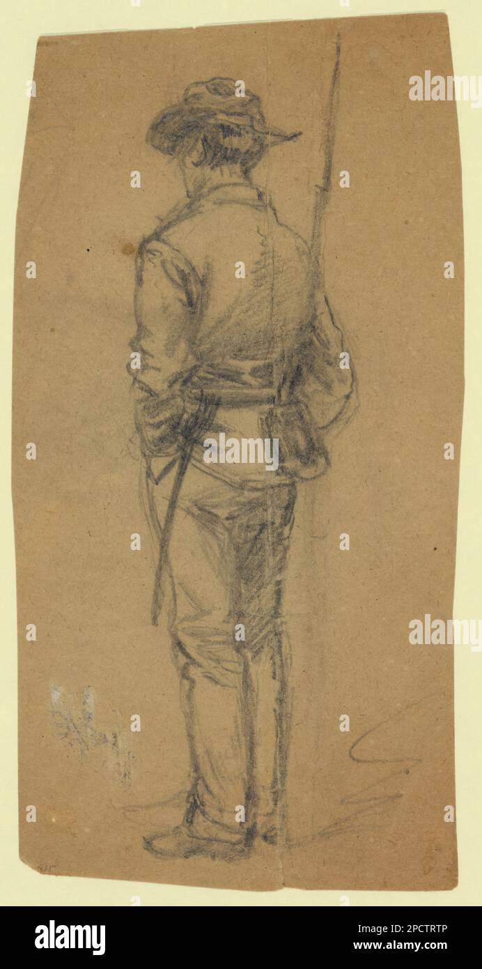 Full-length sketch of soldier. Morgan collection of Civil War drawings ...